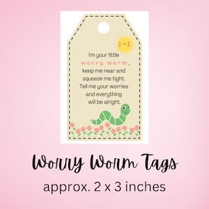 Worry Worm Tags & Worry Worm Cards Printable Tags for Crochet Worry ...