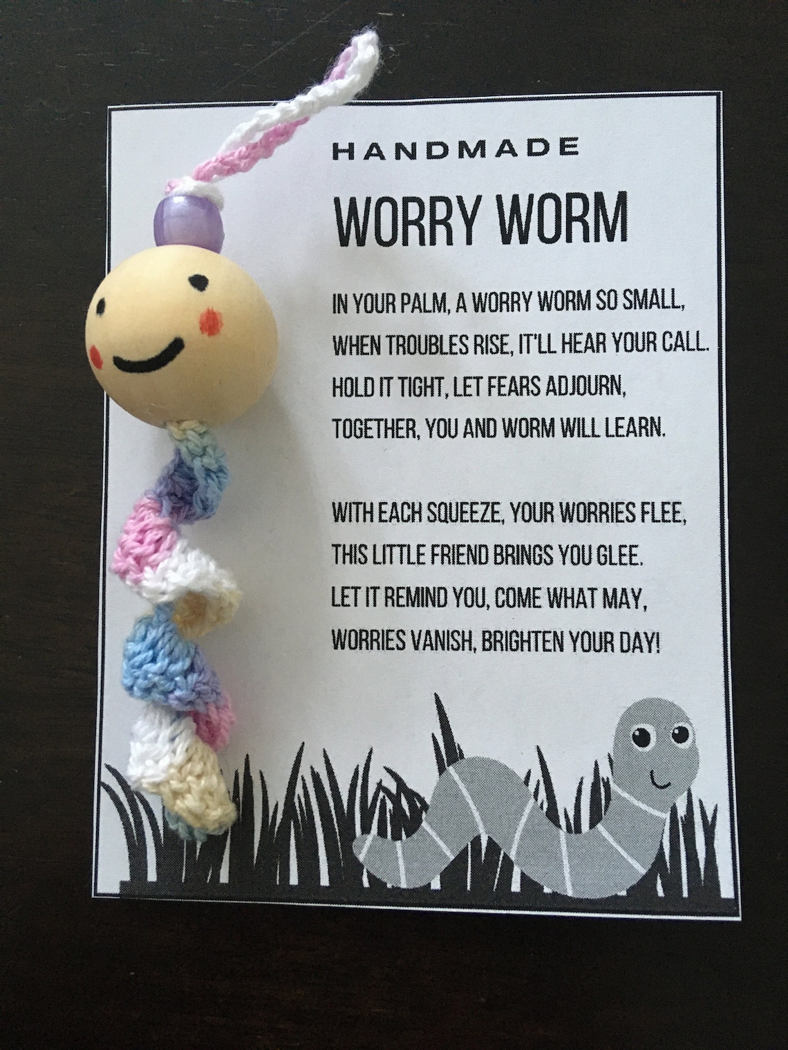 Worry Worm Tags & Worry Worm Cards Printable Tags for Crochet Worry ...