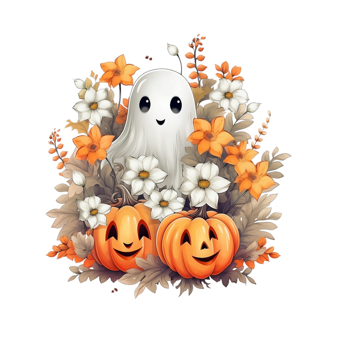 Halloween PNG, Spooky Ghost, Autumn Sublimation Design, Fall PNG ...