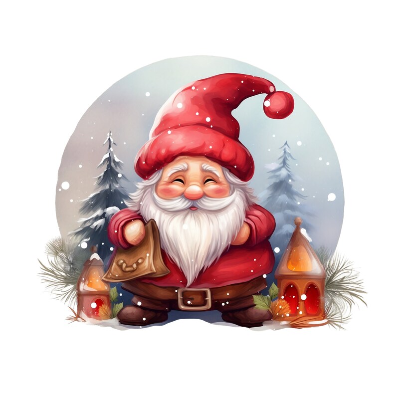 Printable Cute Gnome Christmas PNG, Christmas Clip Art PNG, Sublimation ...