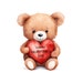 Valentine's Teddy Bear PNG, Bear Red Heart, Valentine's Day Clip Art PNG, Sublimation Design ...
