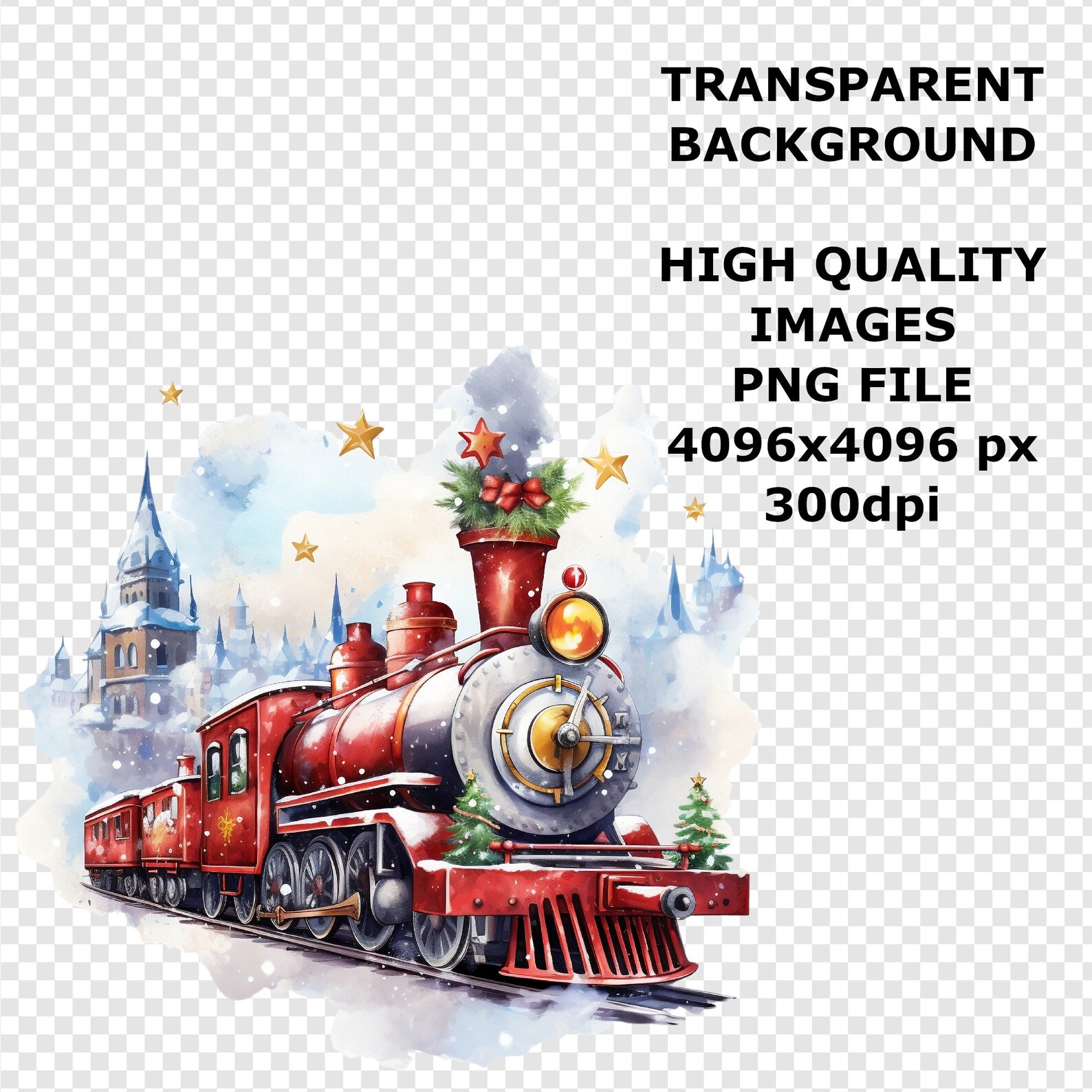 Christmas Train Art PNG, Christmas Polar Express Clip Art PNG ...