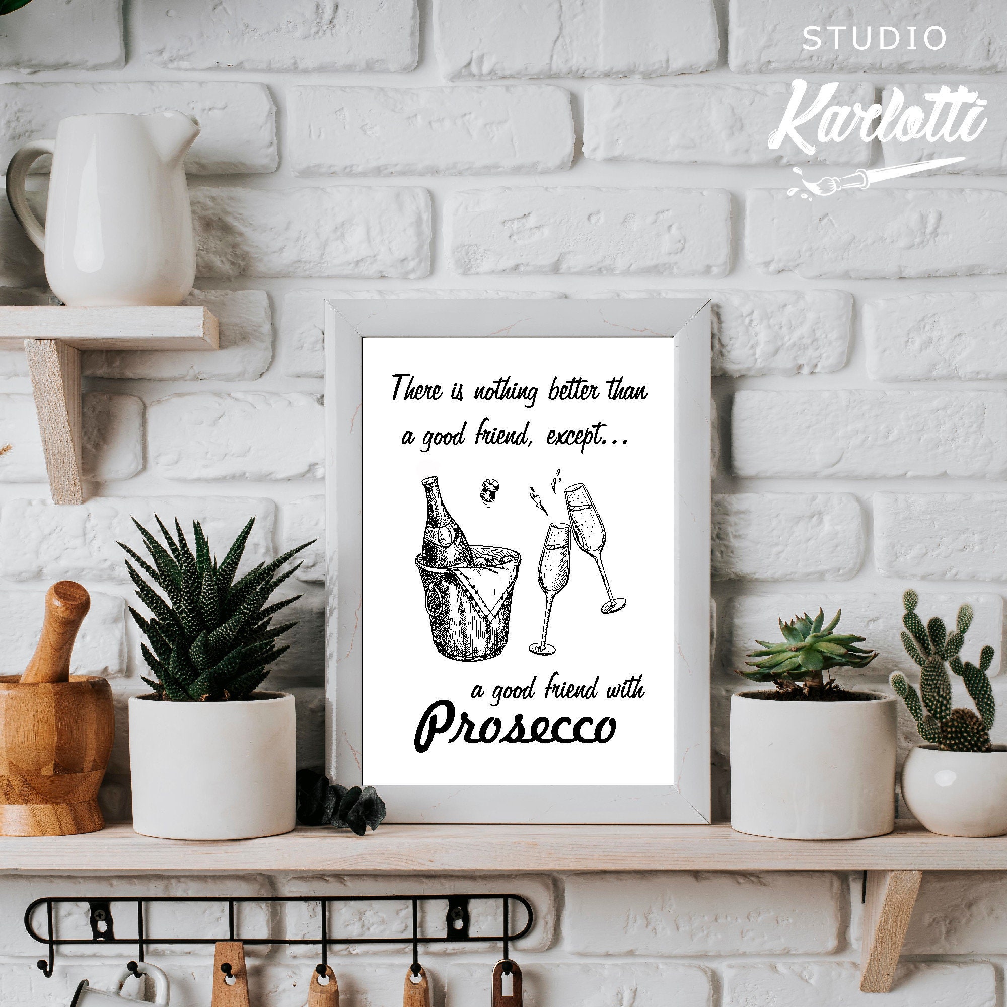 Funny Prosecco Poster, Minimalist Prosecco Print, Drinks Wall Decor ...