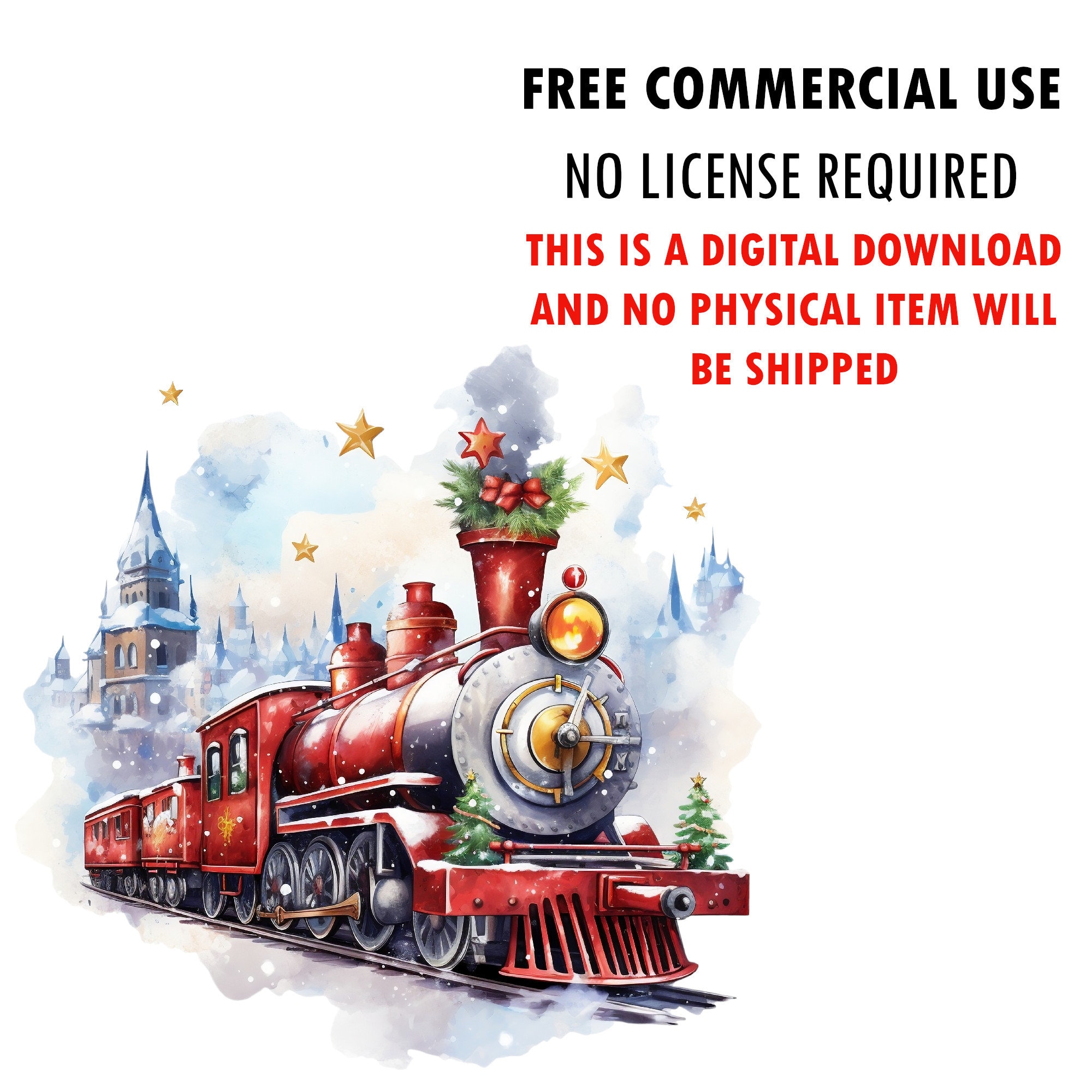 Christmas Train Art PNG, Christmas Polar Express Clip Art PNG ...
