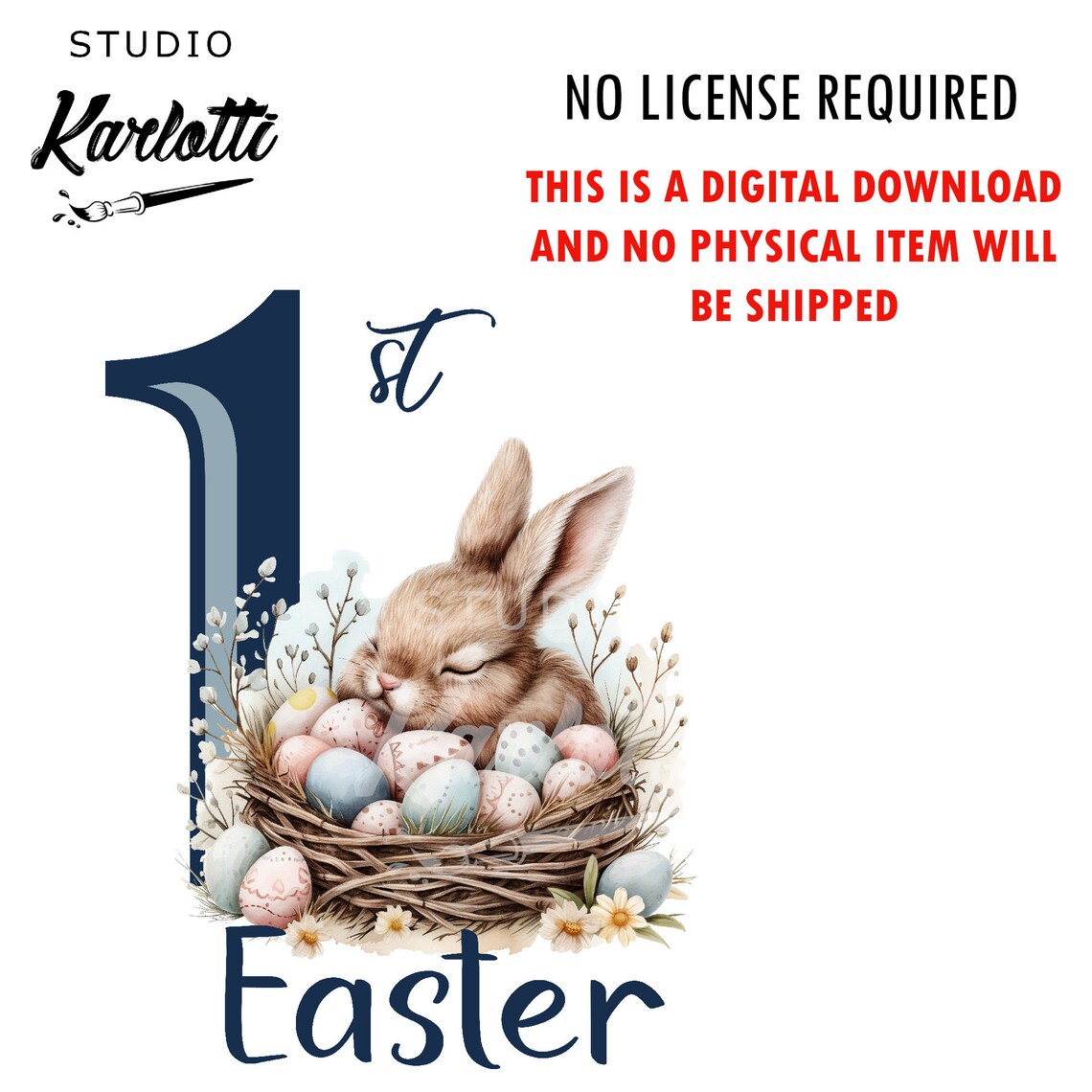 First Easter Bunny PNG, Rabbit Easter PNG, Baby's 1st Easter Vest ...