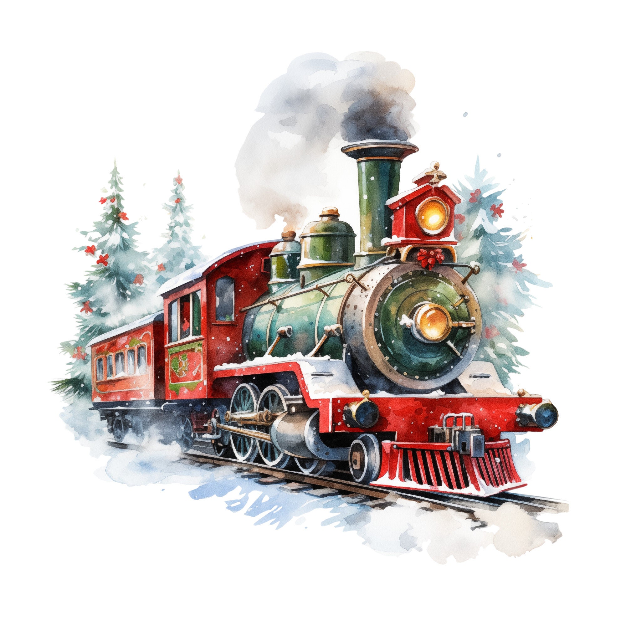 Christmas Train Art PNG, Christmas Polar Express Clip Art PNG ...