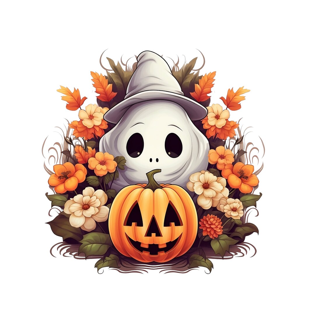 Halloween PNG, Spooky Ghost, Autumn Sublimation Design, Fall PNG ...