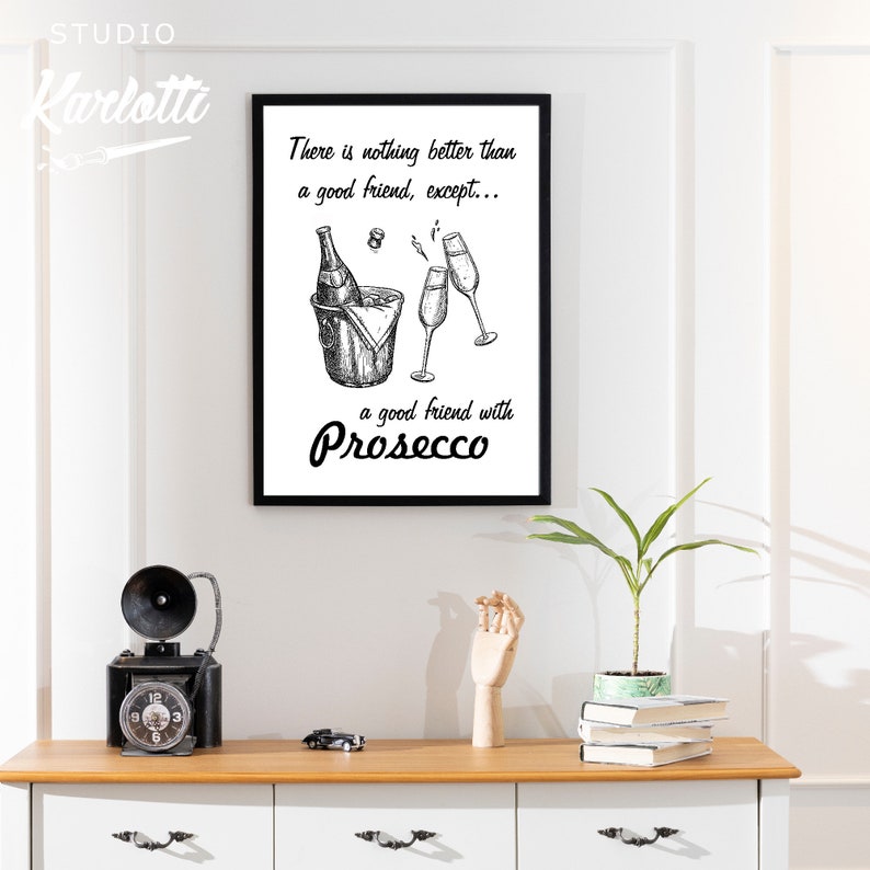 Funny Prosecco Poster, Minimalist Prosecco Print, Drinks Wall Decor ...