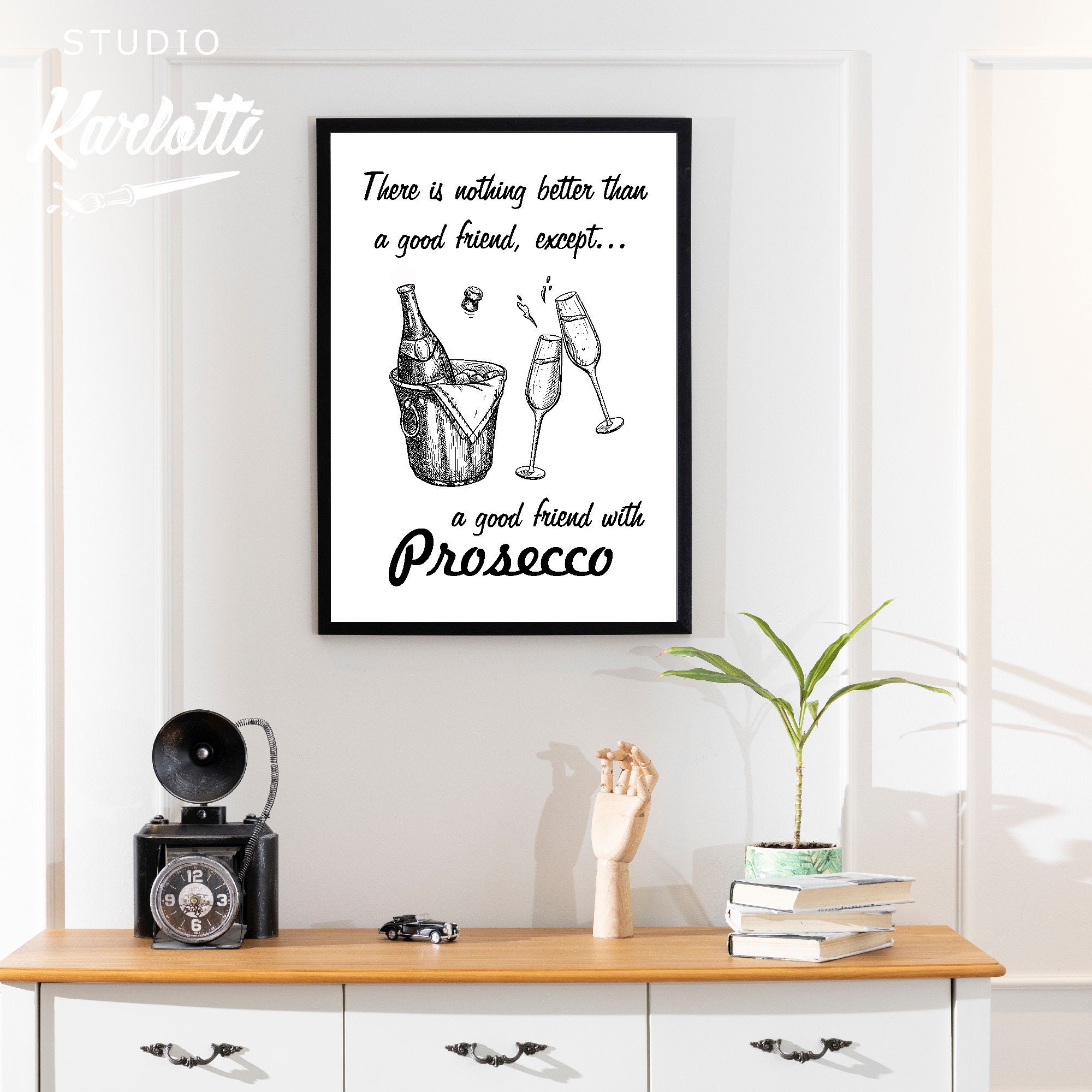 Funny Prosecco Poster, Minimalist Prosecco Print, Drinks Wall Decor ...