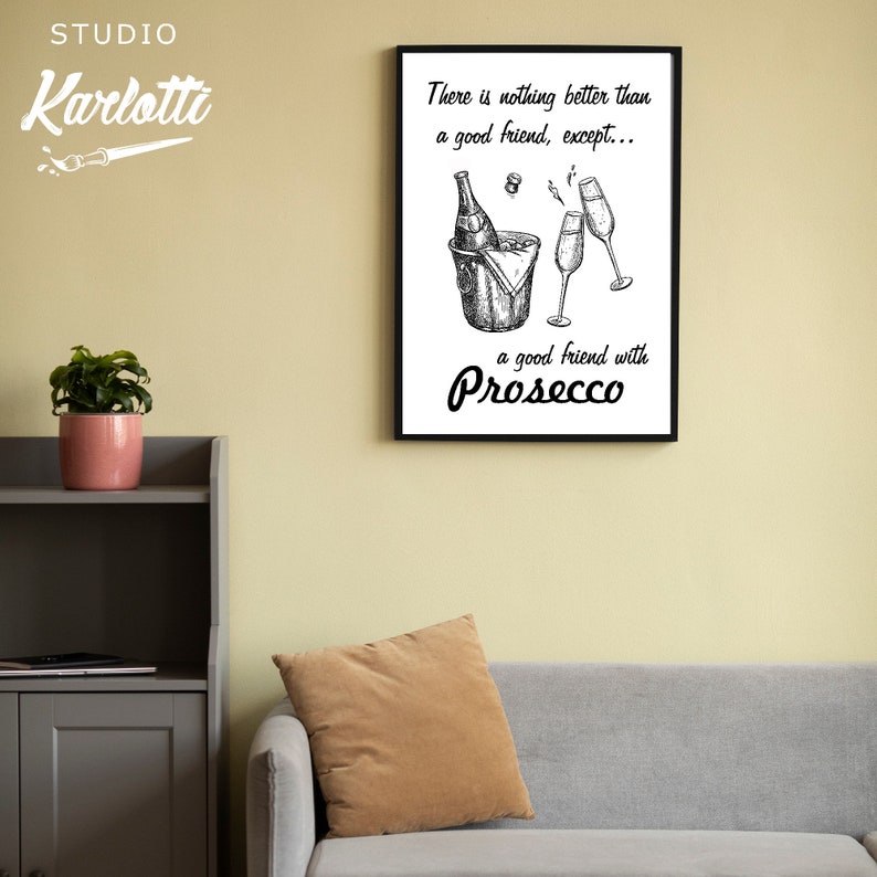 Funny Prosecco Poster, Minimalist Prosecco Print, Drinks Wall Decor ...