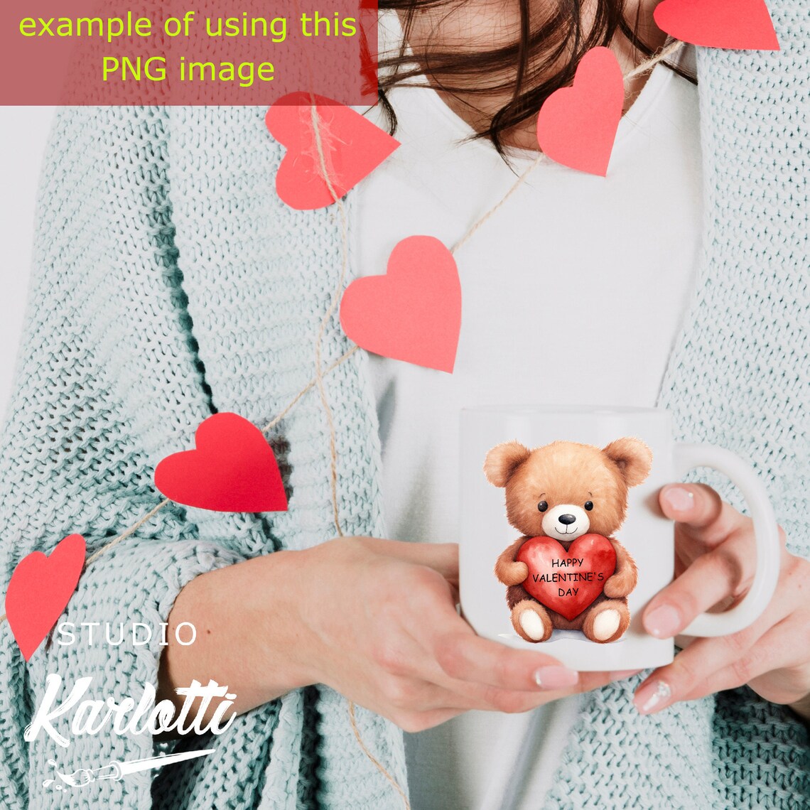 Valentine's Teddy Bear PNG, Bear Red Heart, Valentine's Day Clip Art PNG, Sublimation Design ...