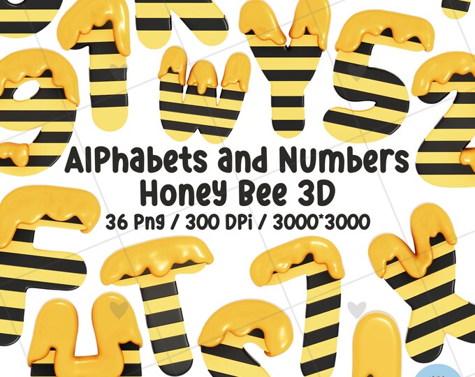 Bee Digital Clipart Alphabet Letters PNG for Bumble Bee Clip Art ...