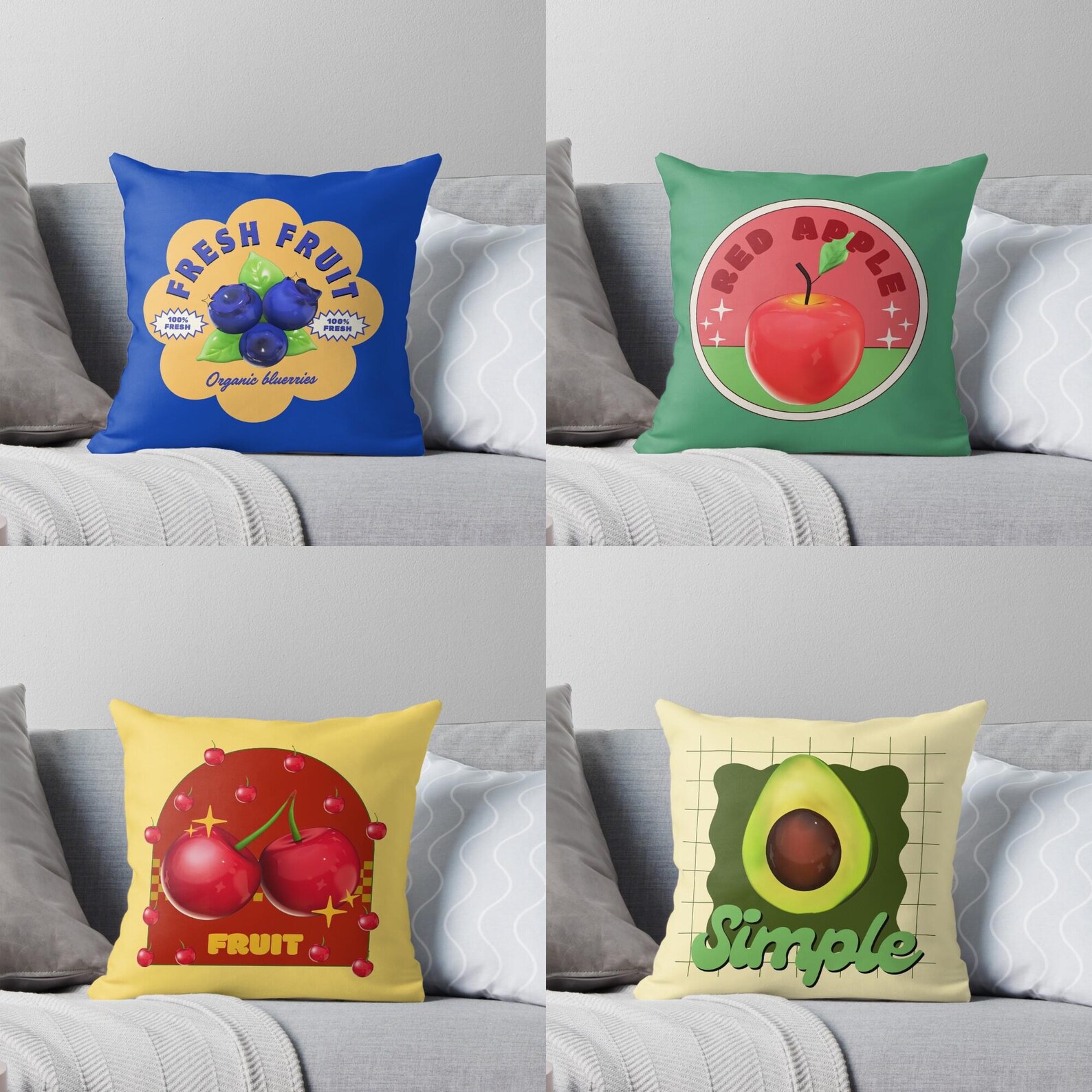 Fresh Fruit Clipart | 73 Hand-drawn 3D Fruit Illustrations ...