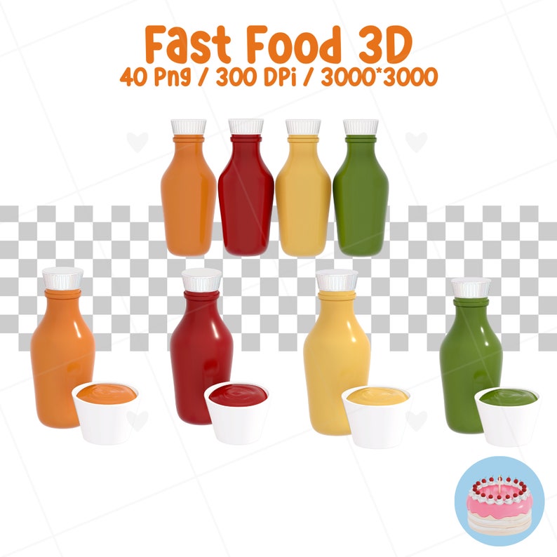Fast Food 3D Set 40 PNG , Junk Food Menu , Instant Download ...