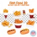 Fast Food 3D Set 40 PNG , Junk Food Menu , Instant Download ...