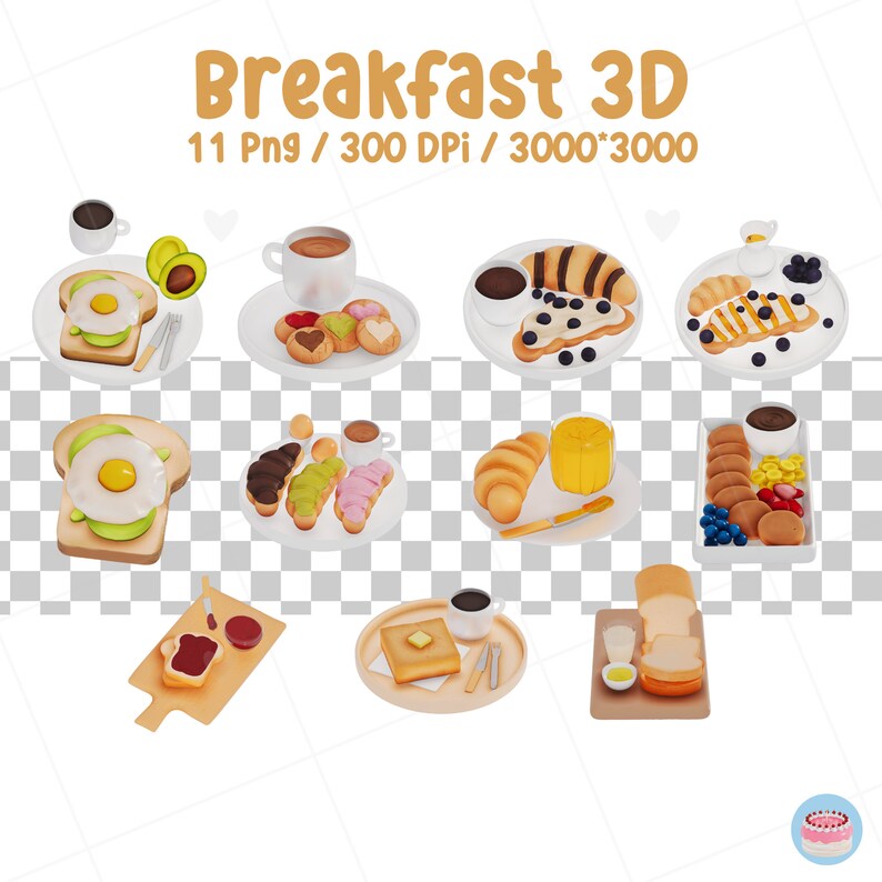 Breakfast Clipart Set 11 PNG , Brunch Clipart , Instant Download ...