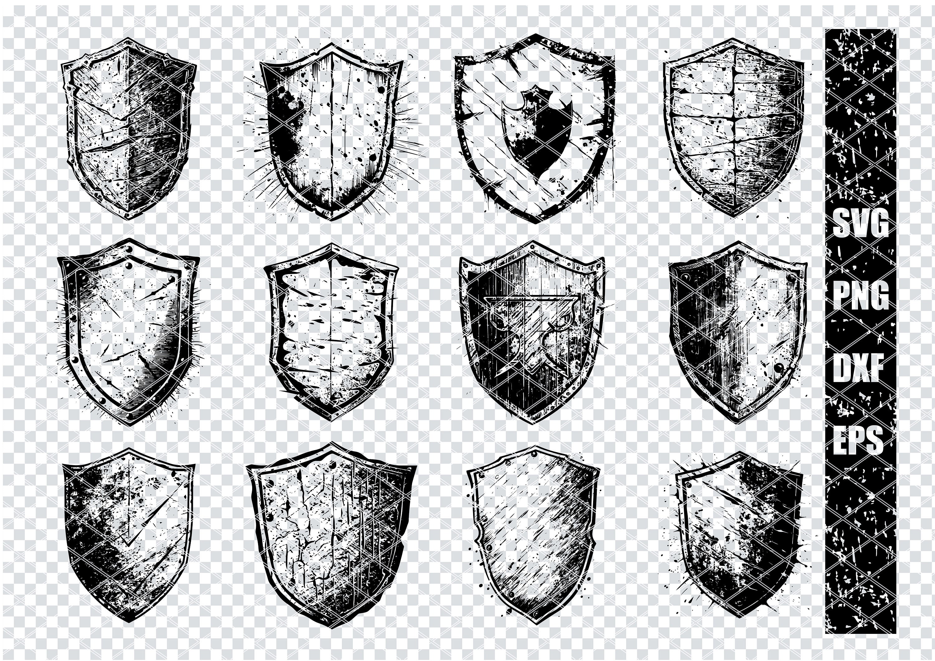 MEDIEVAL KNIGHT SHIELD Svg, Steel Shield Svg Files for Cricut, Wooden ...