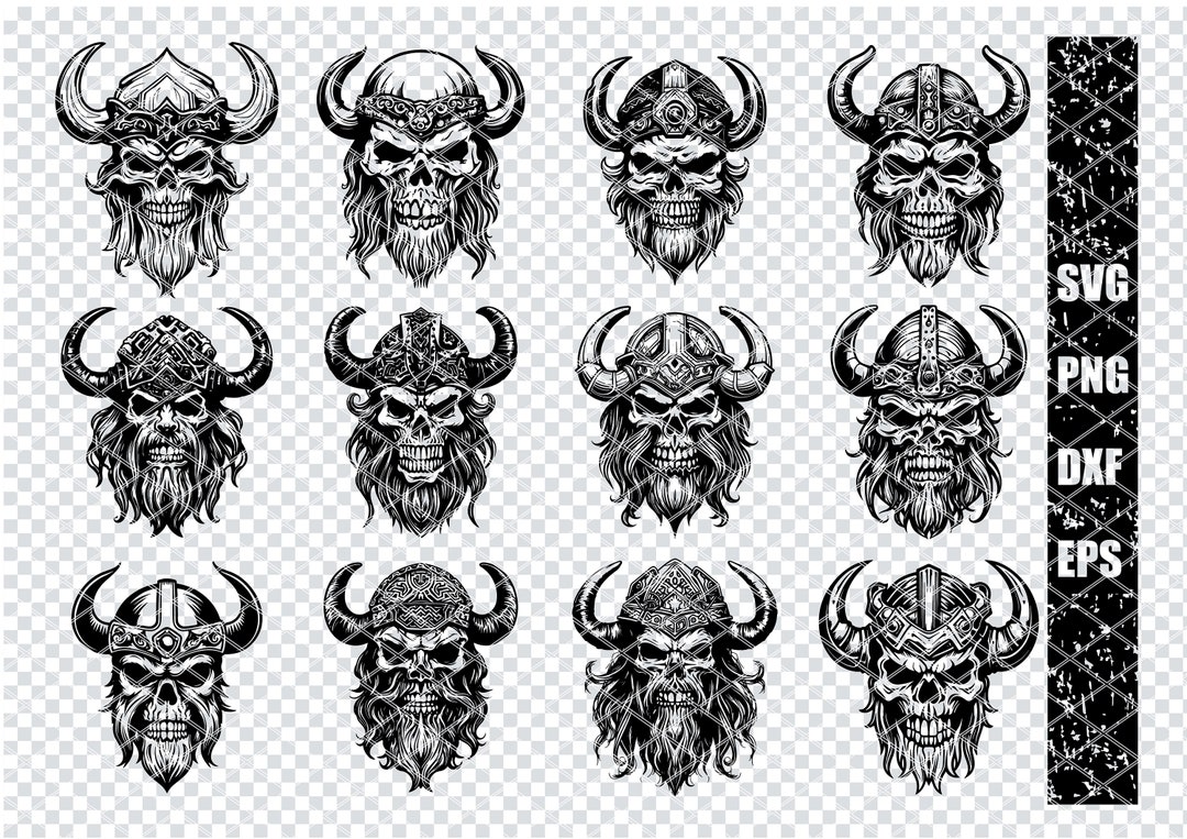 VIKING SKULL HEAD Svg, Viking Skull Helmet Svg Files for Cricut, Viking ...
