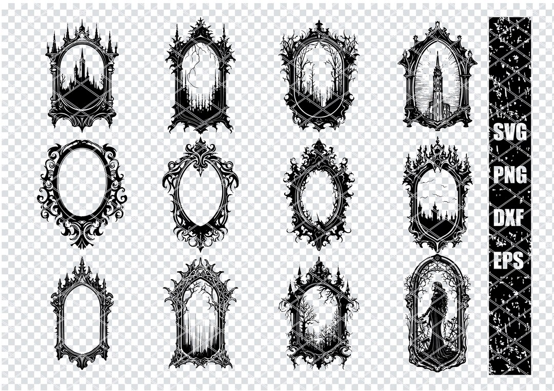 VINTAGE GOTHIC MIRROR Svg, Medieval Mirror Svg Files for Cricut ...
