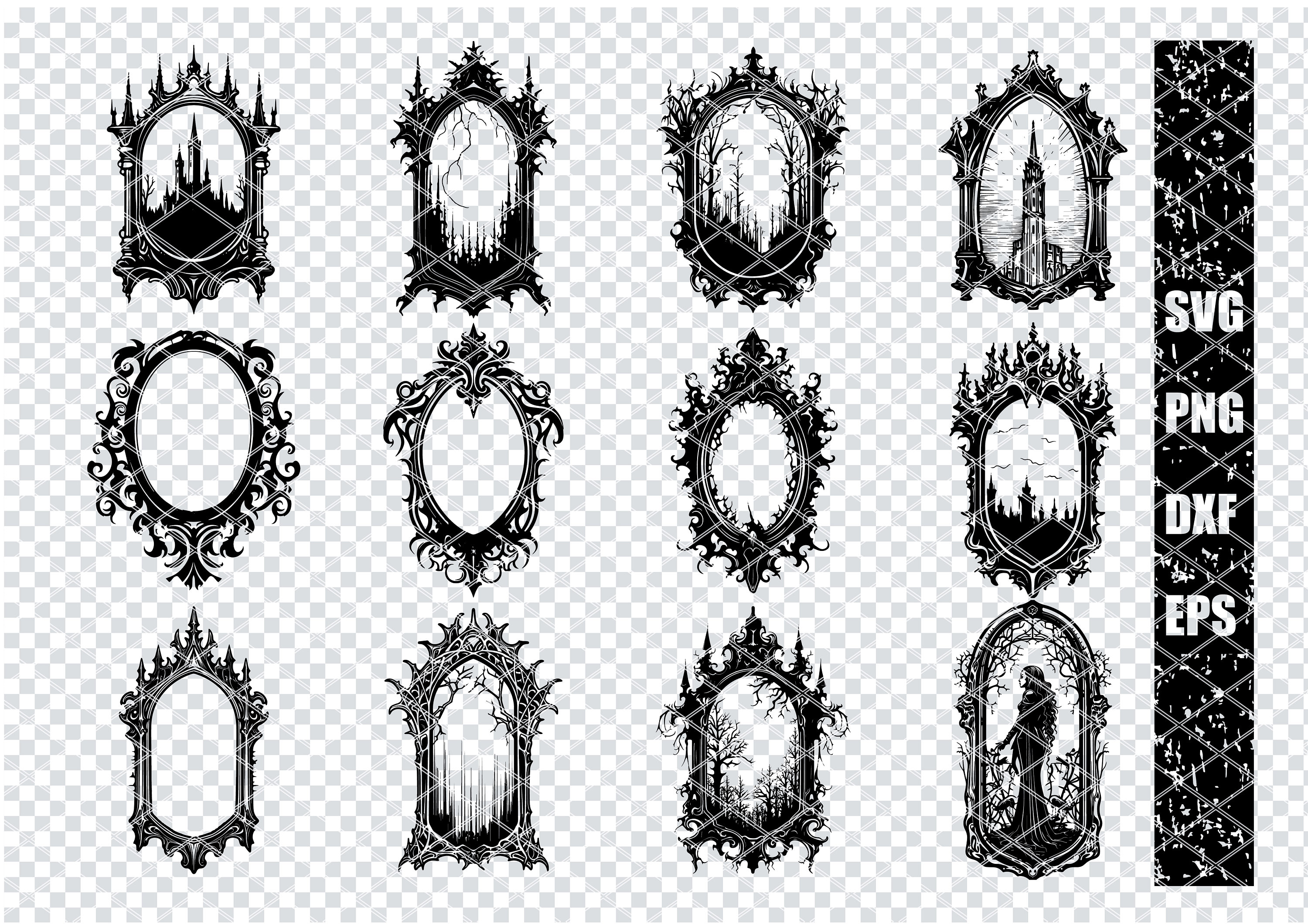 VINTAGE GOTHIC MIRROR Svg, Medieval Mirror Svg Files for Cricut ...