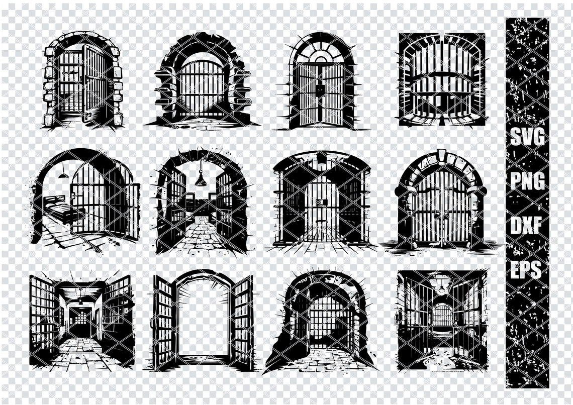 PRISON JAIL CELL Svg, Dungeon Cell Svg Files for Cricut, Penitentiary ...