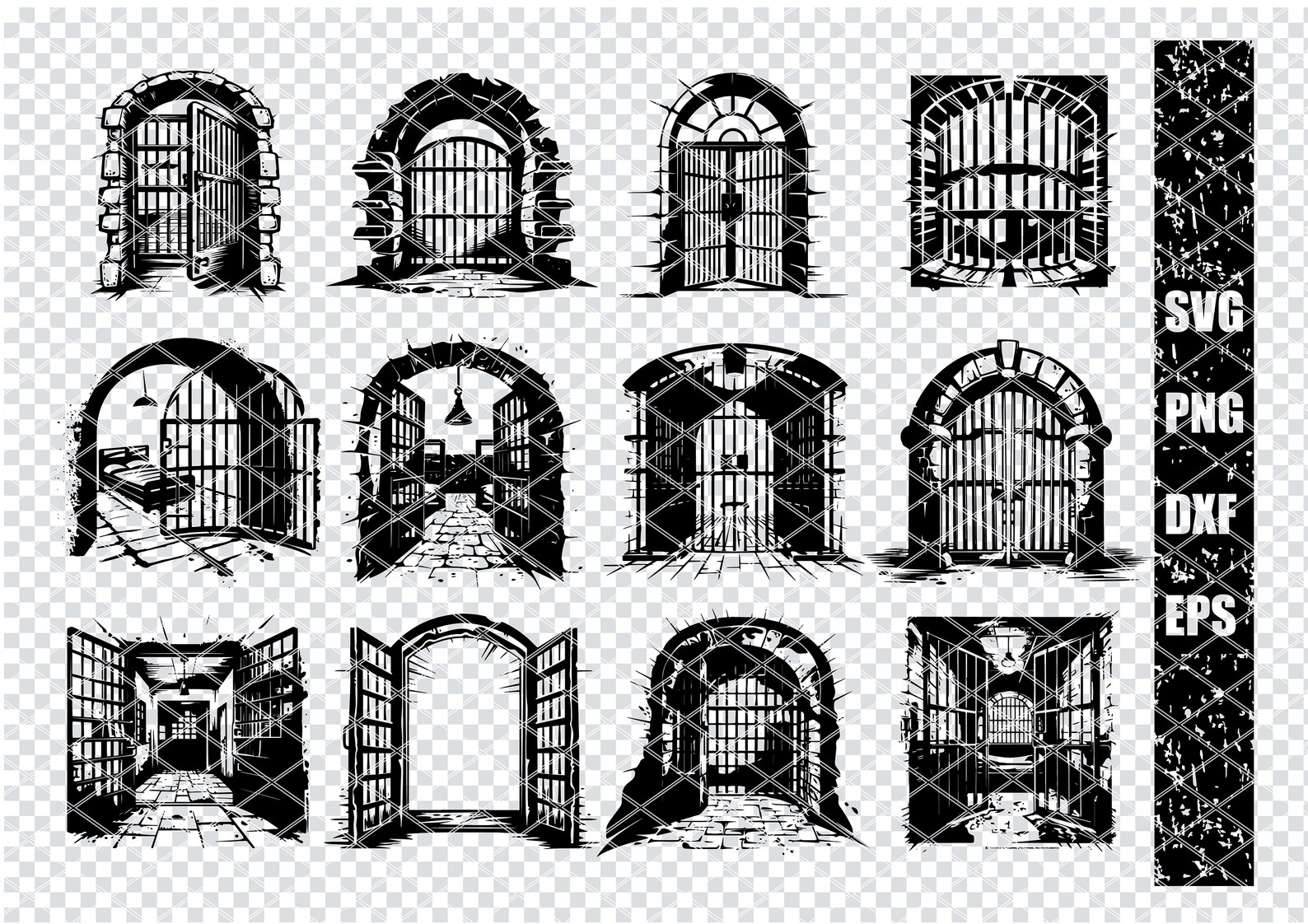 PRISON JAIL CELL Svg, Dungeon Cell Svg Files for Cricut, Penitentiary ...