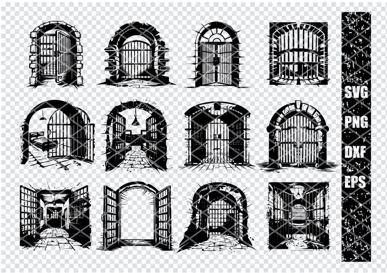 PRISON JAIL CELL Svg, Dungeon Cell Svg Files for Cricut, Penitentiary ...