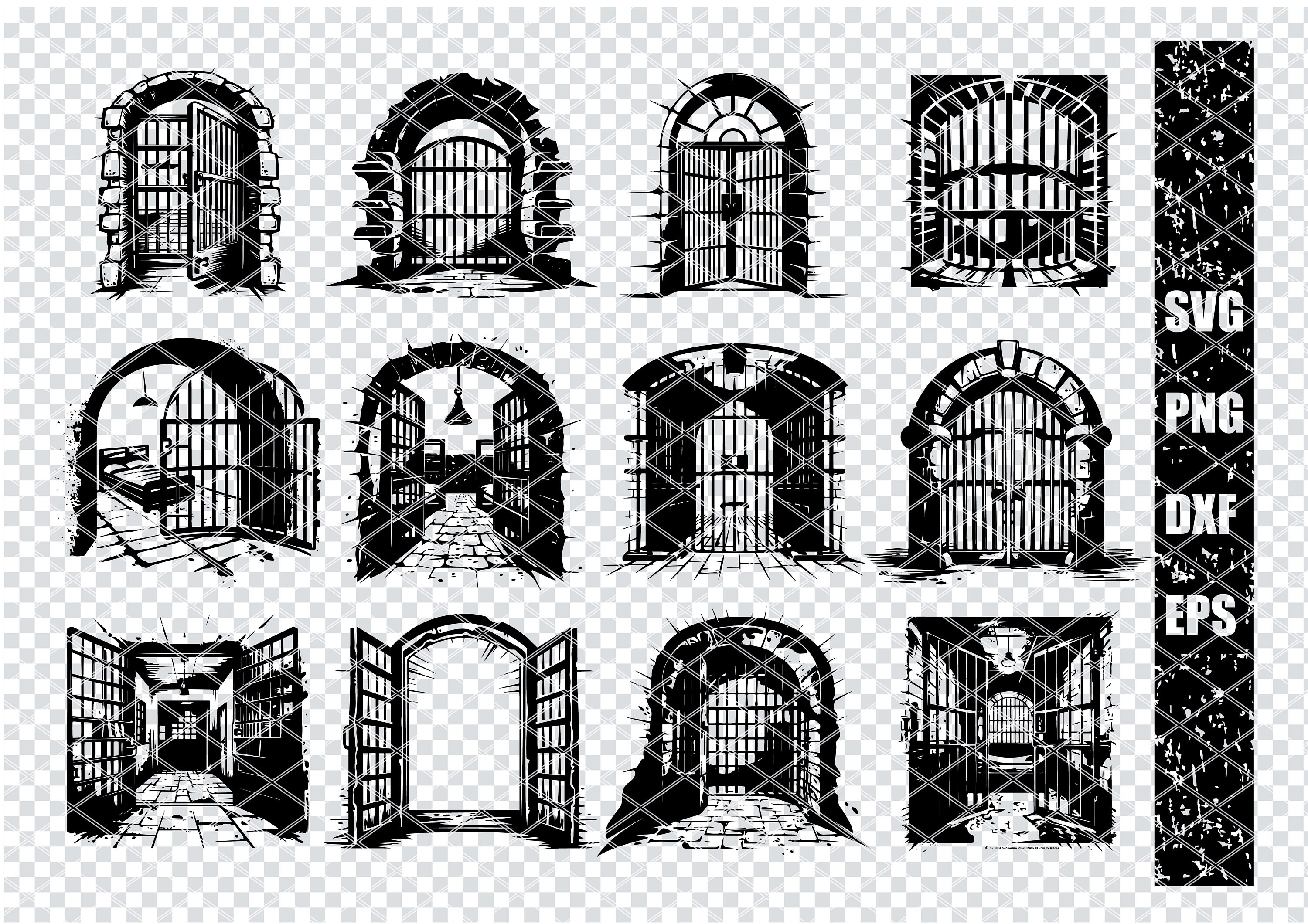 PRISON JAIL CELL Svg, Dungeon Cell Svg Files for Cricut, Penitentiary ...