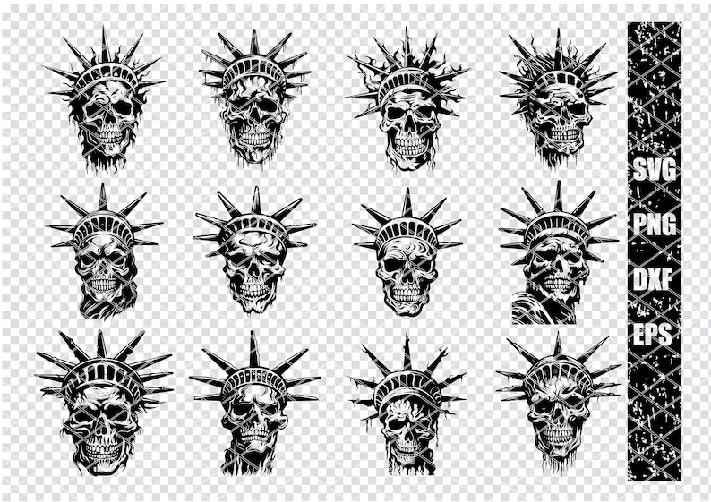 STATUE of LIBERTY SKULL Svg, Liberty Statue Skeleton Svg Files for ...
