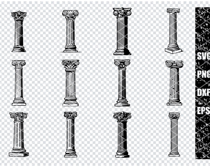 Roman Column SVG Column PNG Roman DXF Laser Machine Cut File Printable ...
