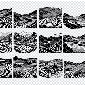 RICE FIELD SVG, Rice Field Terraces Svg Files for Cricut, Rural Asia ...