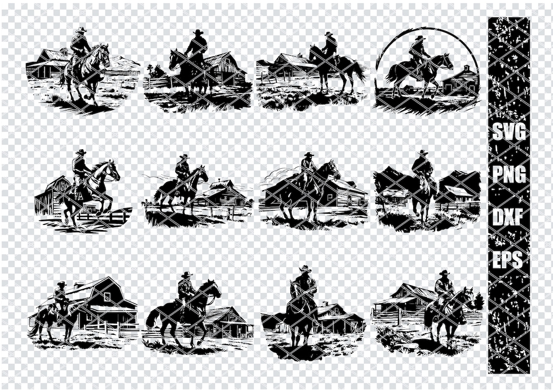 RUSTIC BARN COWBOY Svg, Western Cowboy Svg Files for Cricut, Farm Ranch ...