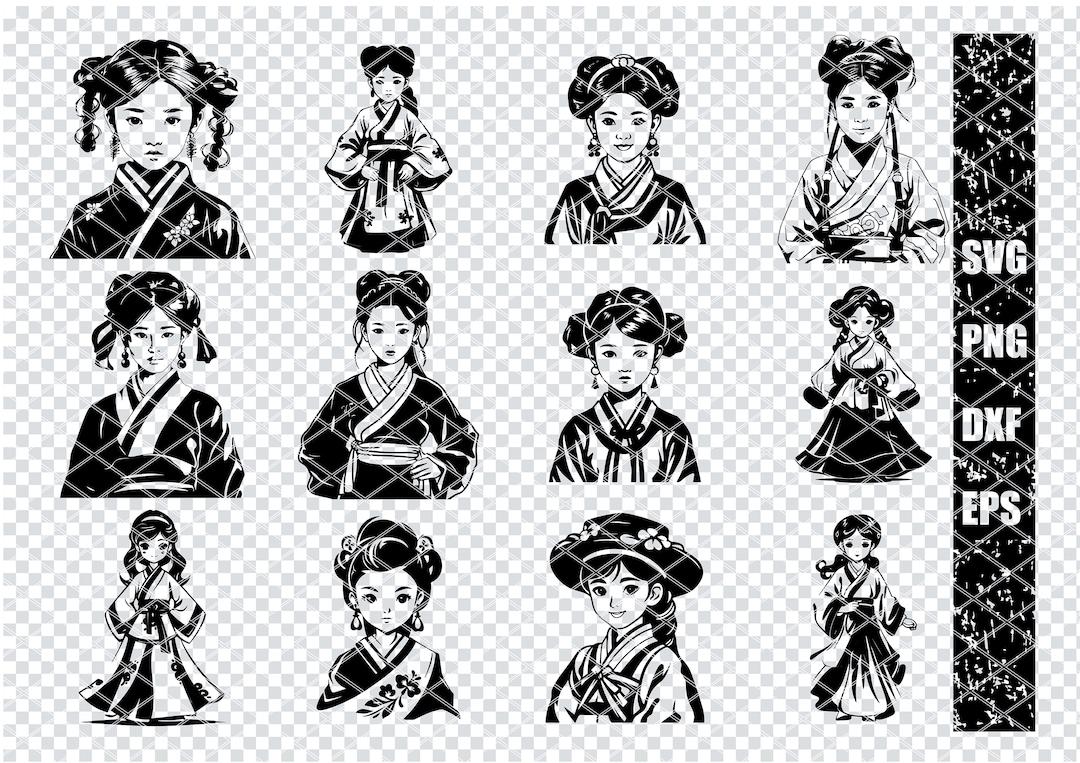 KOREAN GIRL SVG, Korean Girl Kid Svg Files for Cricut, Korean ...