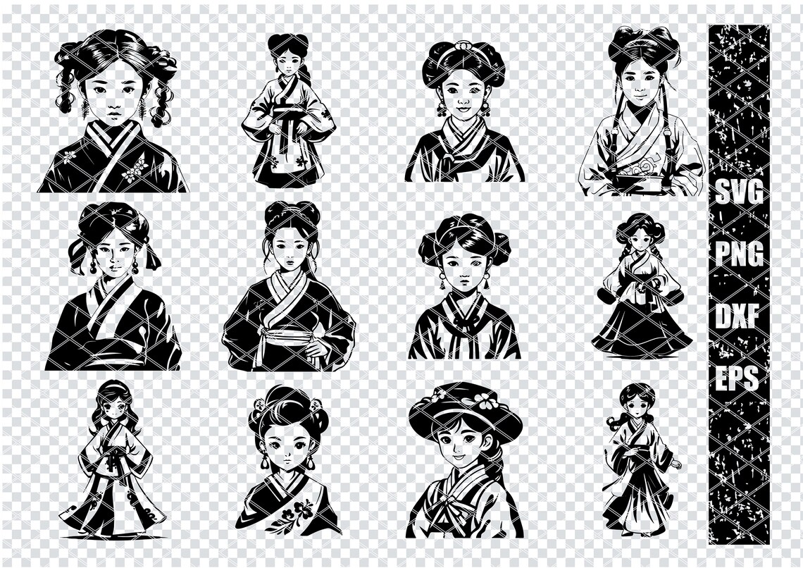 KOREAN GIRL SVG, Korean Girl Kid Svg Files for Cricut, Korean ...
