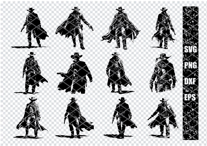 WESTERN GUNSLINGER SVG, Cowboy Outlaw Svg Files for Cricut, Wanted ...