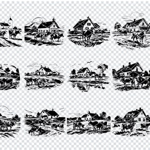 CATTLE BARN SVG, Bovine Ranch Svg Files for Cricut, Heifer Cow Clipart ...