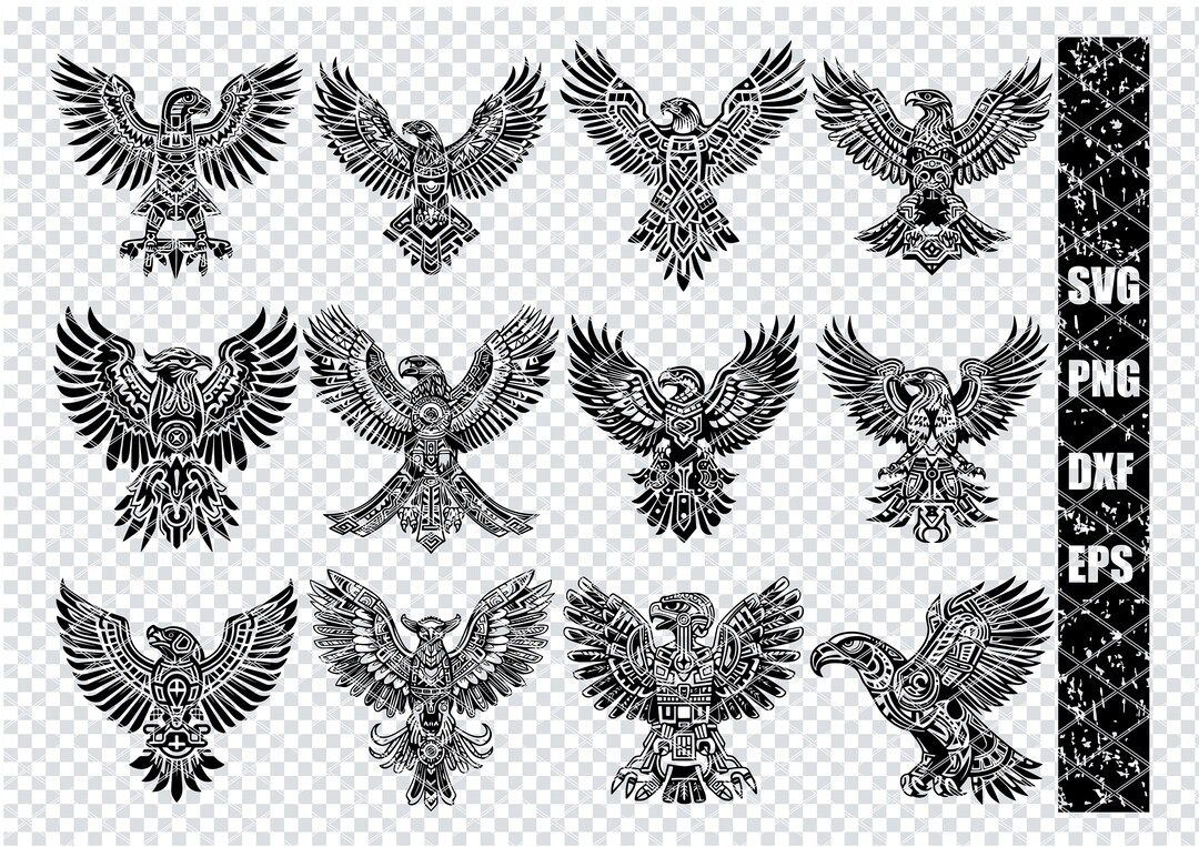 AZTEC EAGLE SYMBOL Svg, Aztec Eagle Tribal Svg Files for Cricut, Aztec ...
