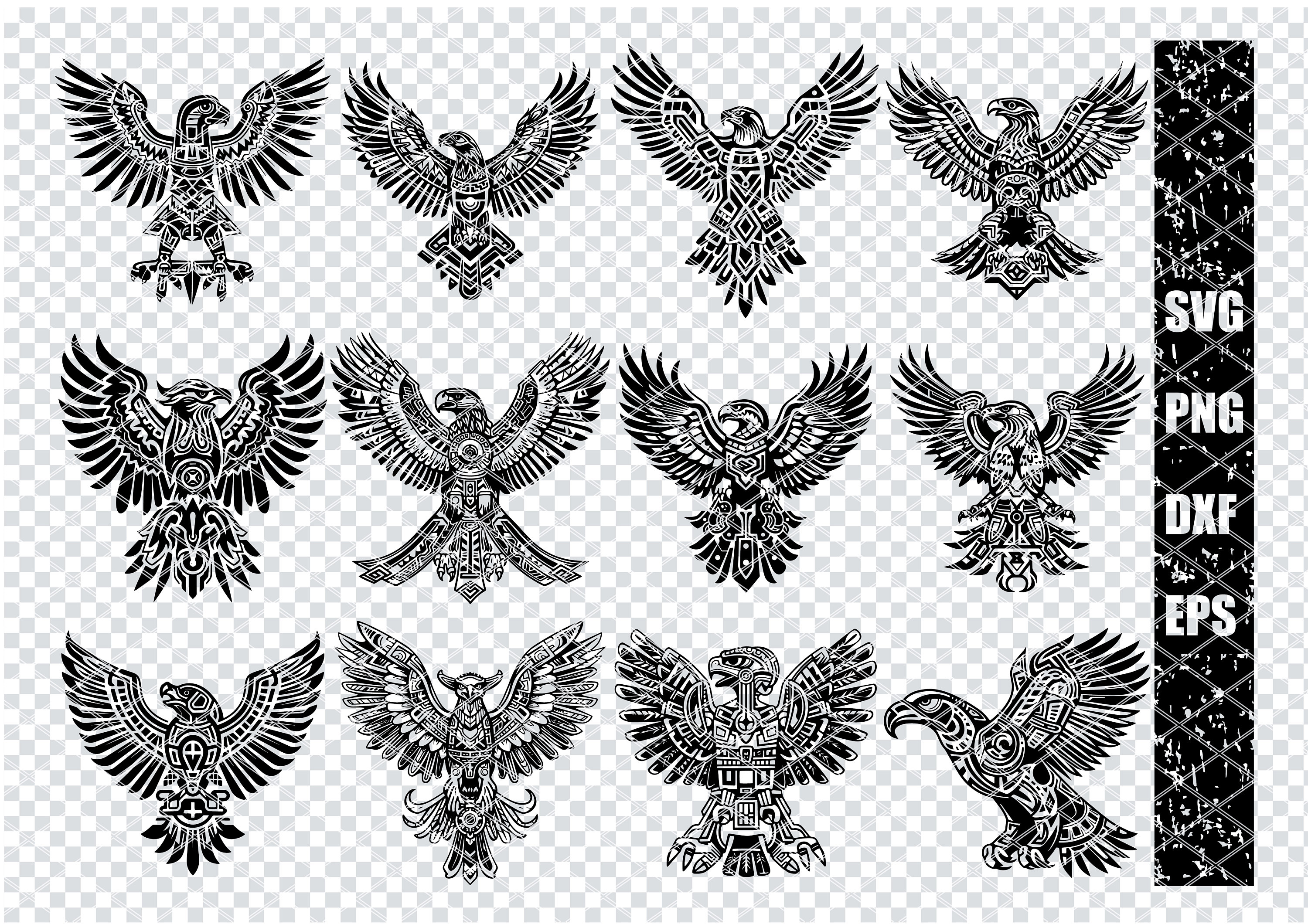 AZTEC EAGLE SYMBOL Svg, Aztec Eagle Tribal Svg Files for Cricut, Aztec ...