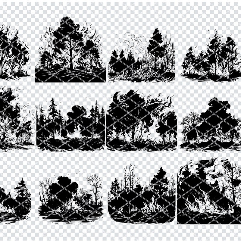 Forest Fire Svg - Etsy