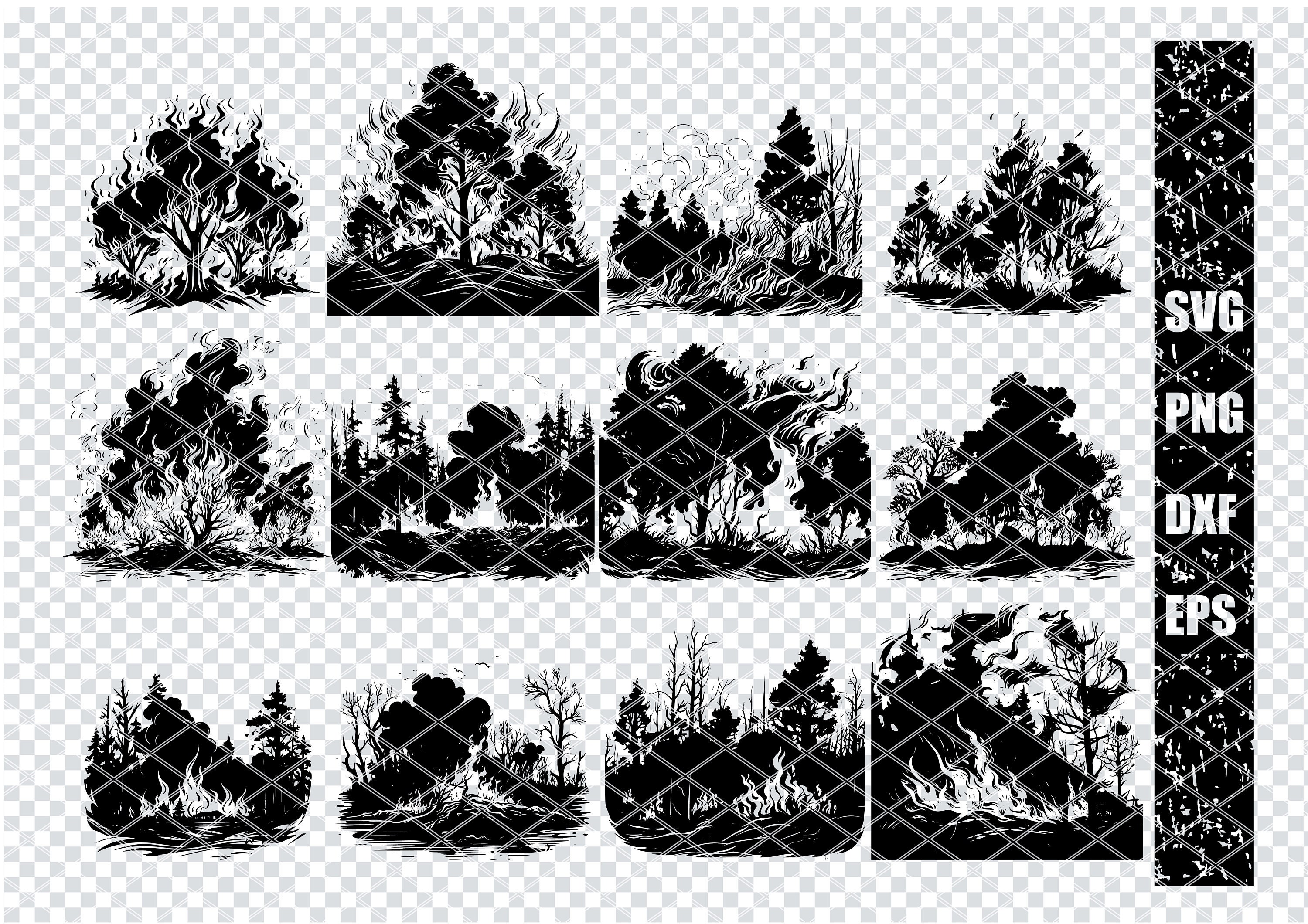 FOREST WILDFIRE SVG, Forest Bushfire Svg Files for Cricut, Forest Fire ...