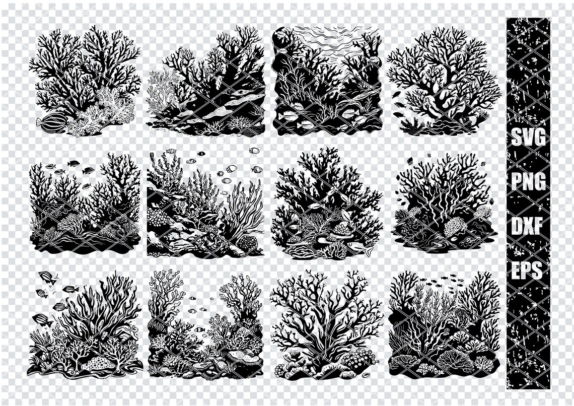 CORAL REEF COLONY Svg, Marine Coral Reef Ecosystem Svg Files for Cricut ...