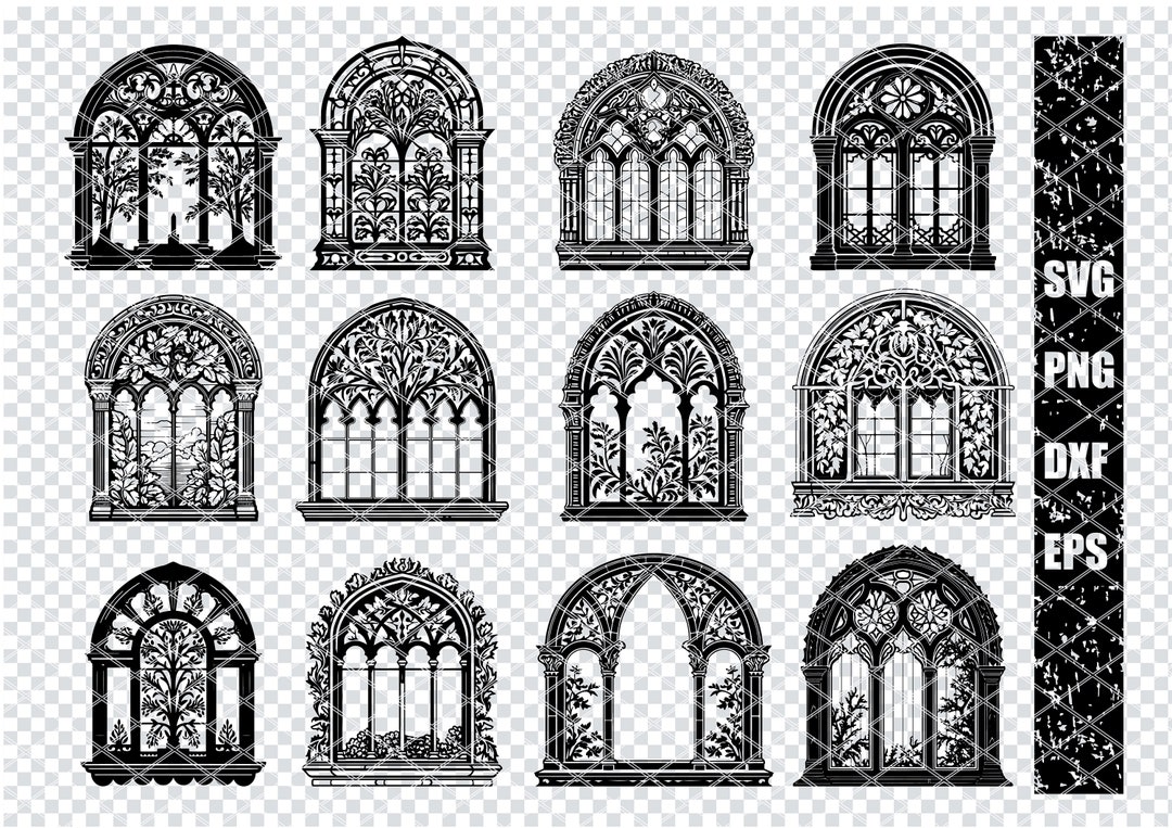 GOTHIC VICTORIAN WINDOW Svg, Medieval Victorian Window Svg Files for ...