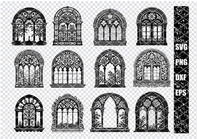 GOTHIC VICTORIAN WINDOW Svg, Medieval Victorian Window Svg Files for ...