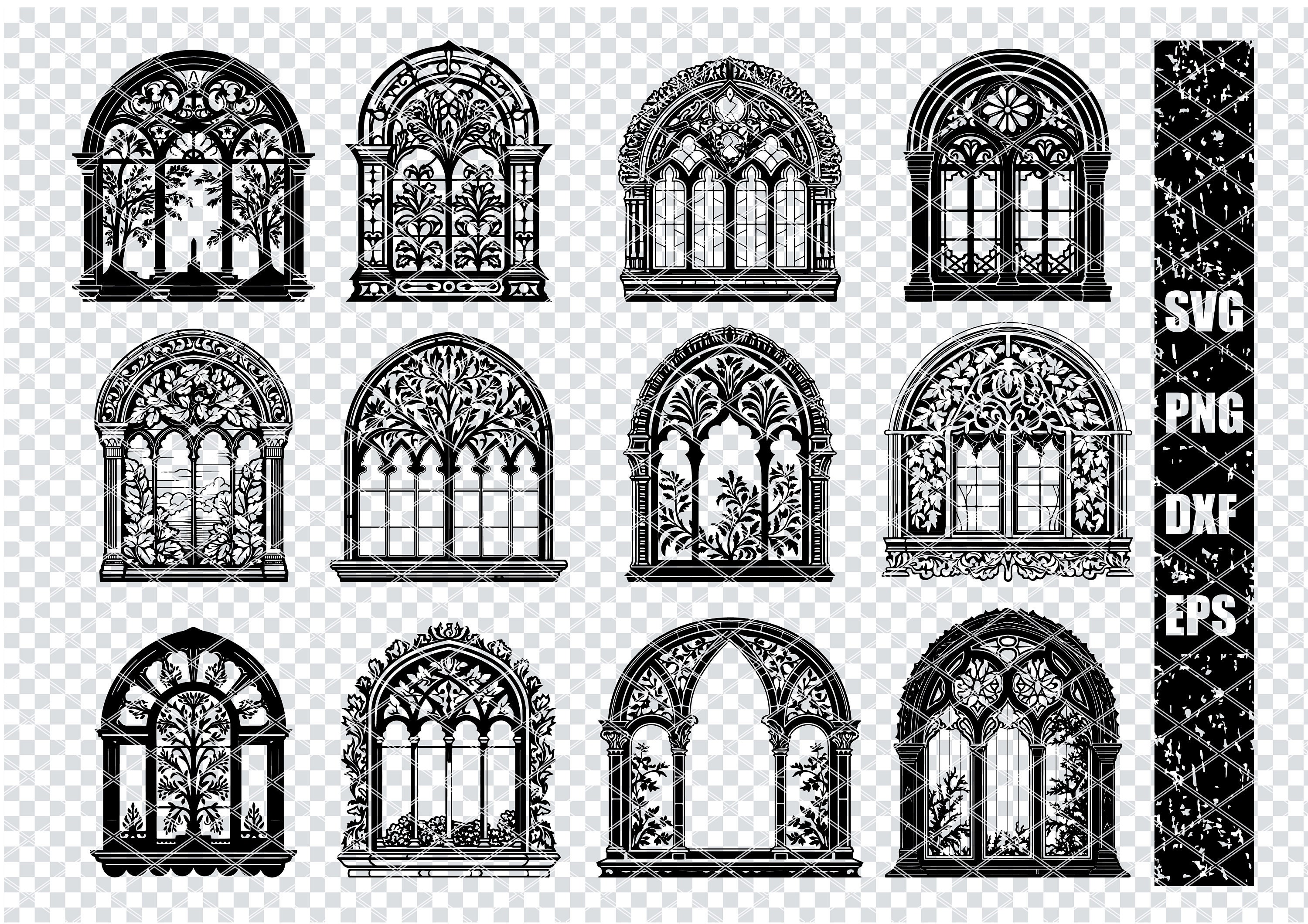 GOTHIC VICTORIAN WINDOW Svg, Medieval Victorian Window Svg Files for ...