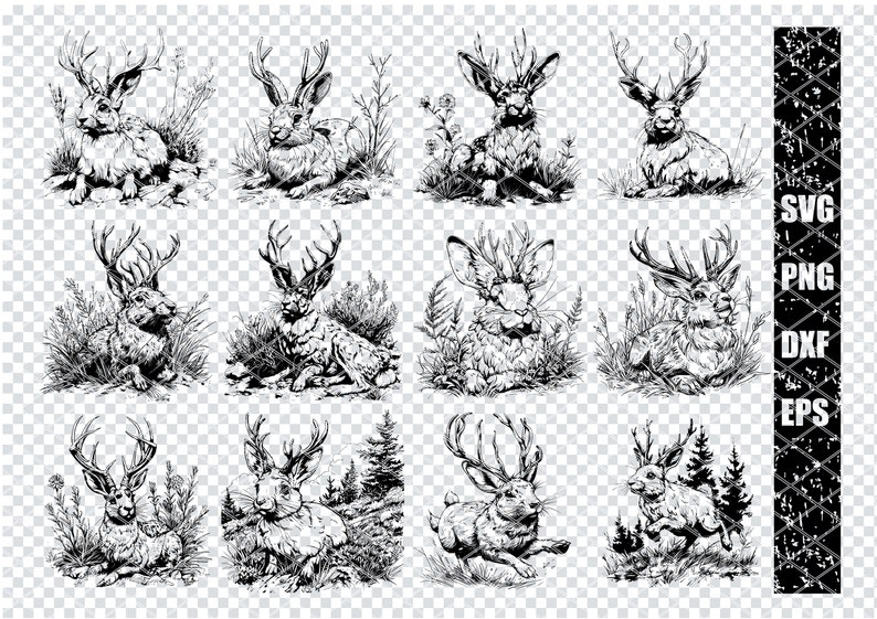 JACKALOPE SVG, JACKALOPE Svg Files for Cricut, Jackalope Clipart, Laser ...