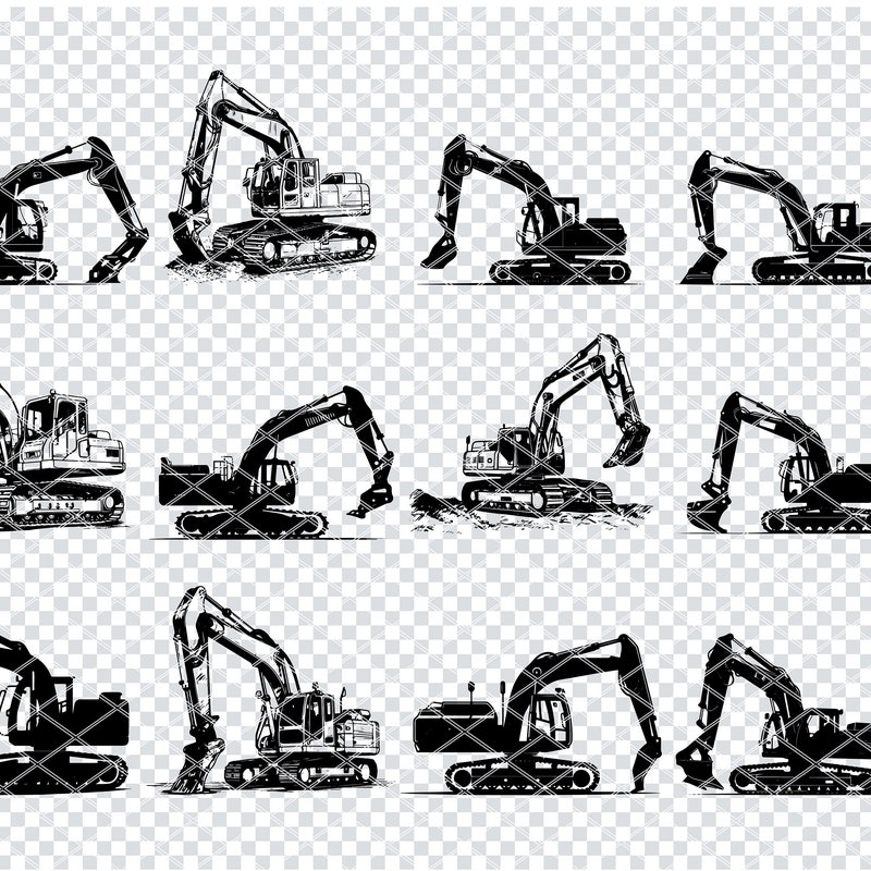 Mini Excavator Svg - Etsy