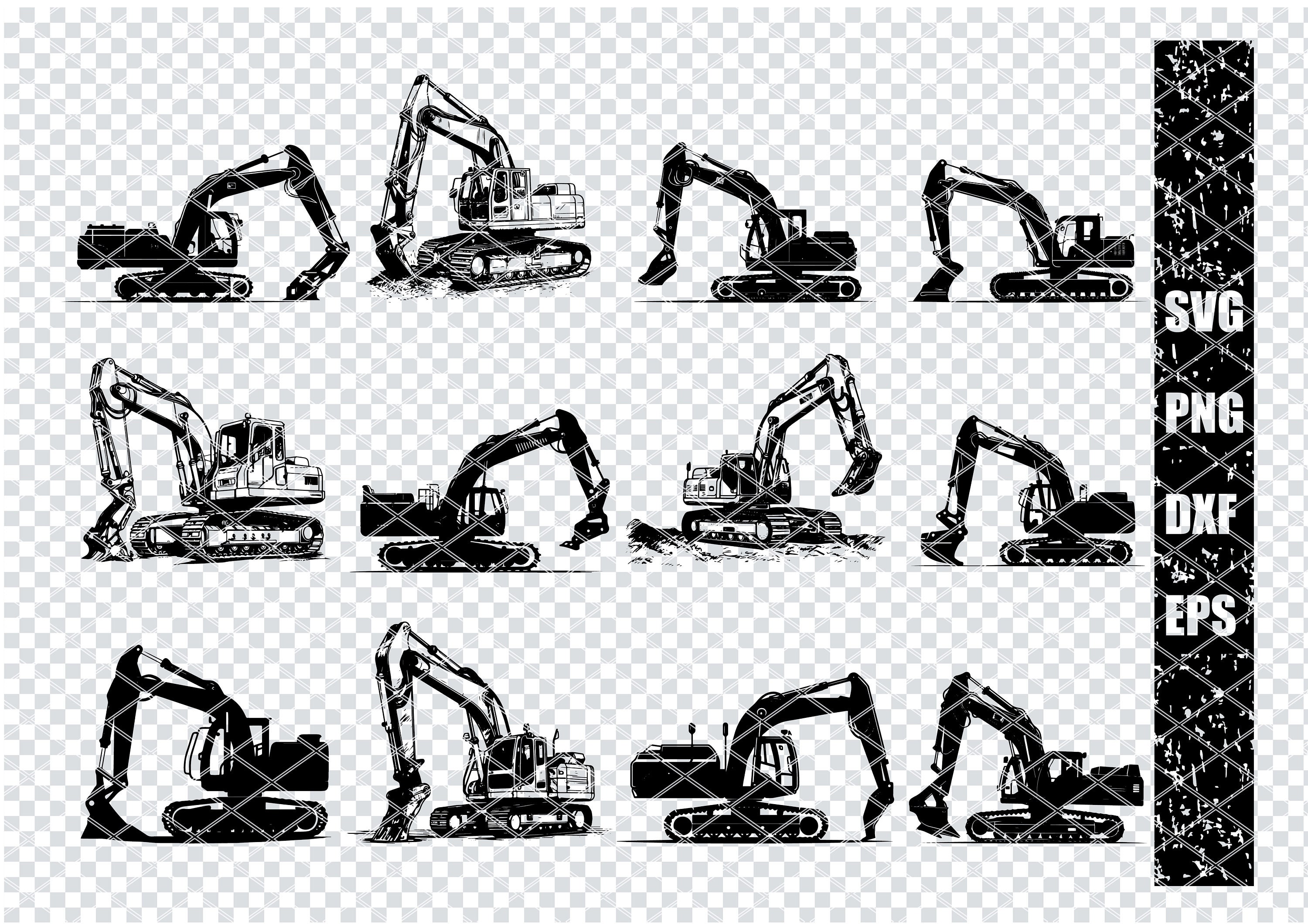 EXCAVATOR SVG, EXCAVATOR Svg Files for Cricut, Excavator Clipart, Laser ...