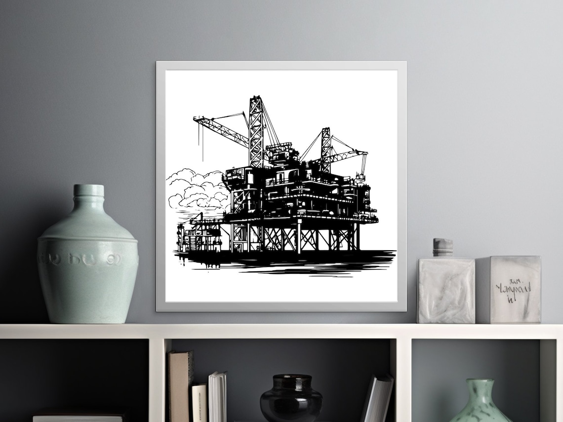 OIL RIG PLATFORM Svg, Offshore Oil Platform Svg Files for Cricut, Oil ...