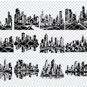 URBAN CITYSCAPE SKYLINE Svg, Cityscape Panorama Svg Files for Cricut ...