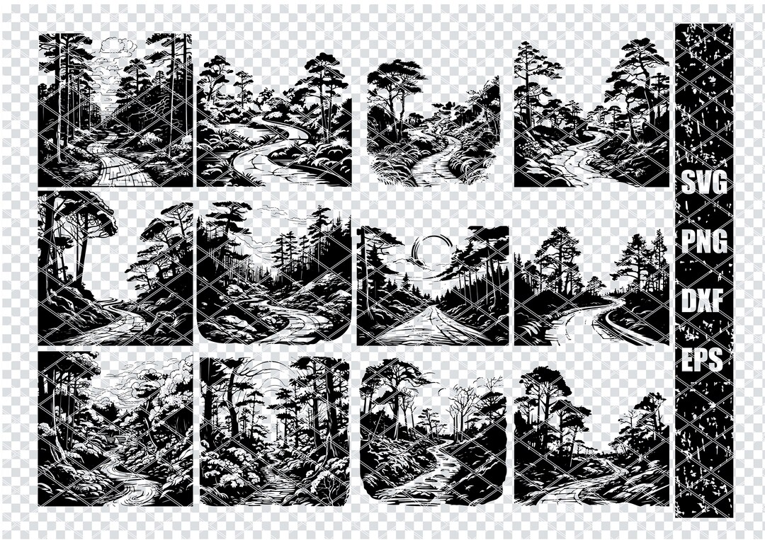 WOODLAND FOREST ROAD Svg, Forest Trail Road Svg Files for Cricut ...